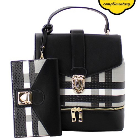 Bags | Classy Inspired Leather Plaid Backpackbook Bag | Poshmark